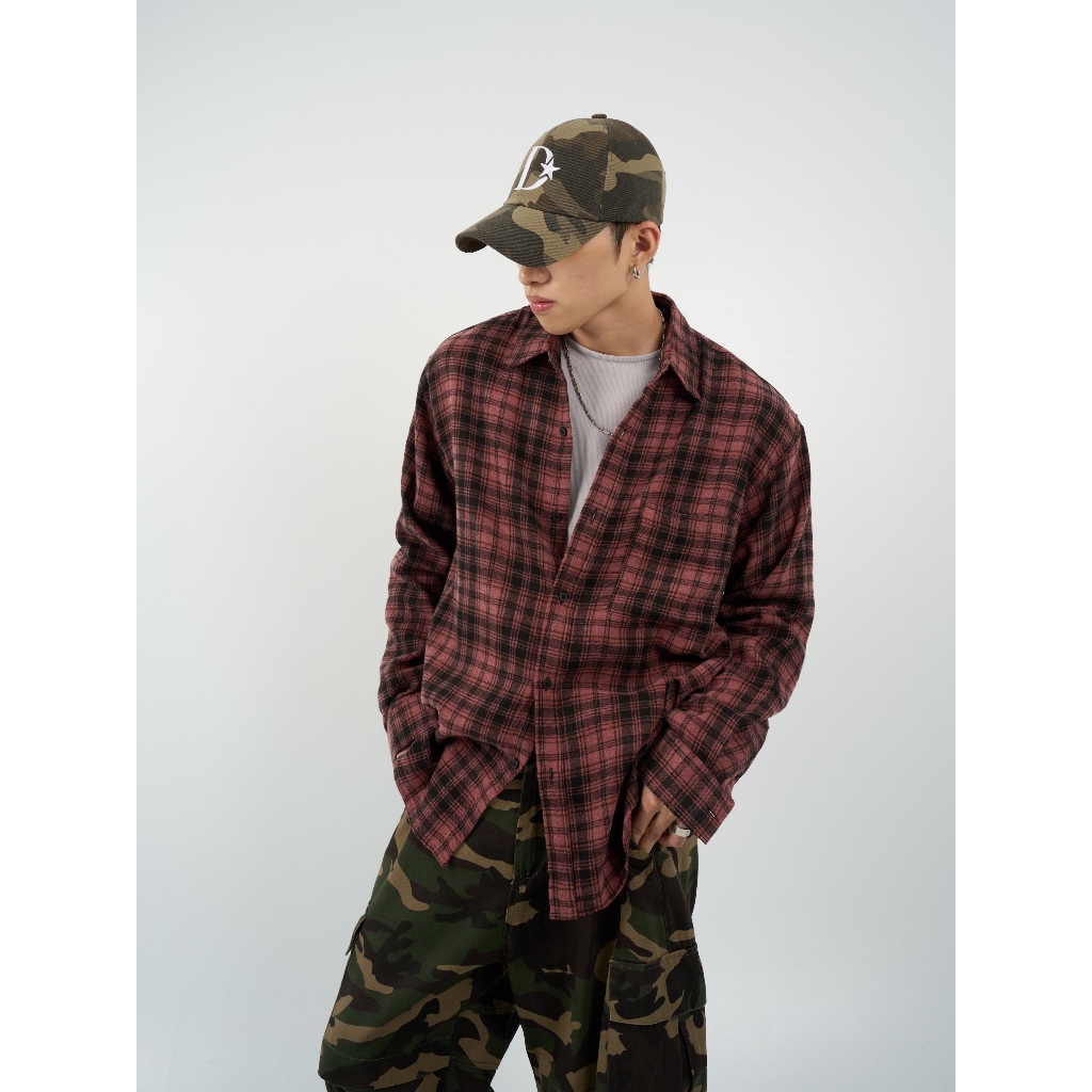 ZETA ™ 毛呢格紋lazy tone微落肩襯衫 24520746 入秋款 格紋 毛呢 修身 約會穿搭 韓系質感 | 蝦皮購物