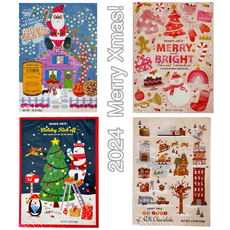 [現貨]Trader Joe's 巧克力 2024 Advent Calendar 聖誔節🎄倒數日曆 降臨曆 交換禮物 | 蝦皮購物