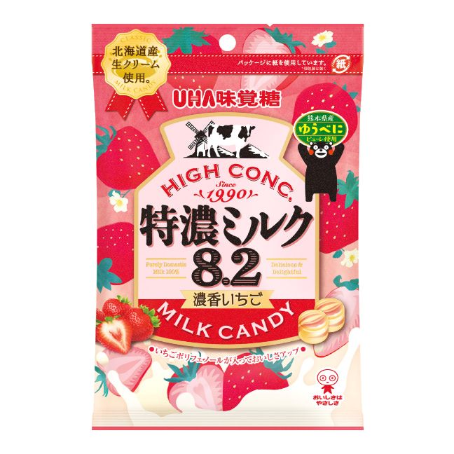 【無國界雜貨舖】日本 UHA 8.2 味覺糖 特濃 牛奶糖 草莓牛奶糖 袋裝 糖果 草莓 熊本 | 蝦皮購物