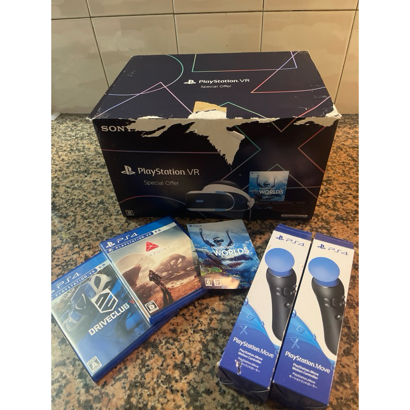 二手極新盒裝SONYPS4 VR/ PSVR二代 CUH-ZVR2+原版VR遊戲片*3(Move*2/PS5可+鏡頭) | 蝦皮購物