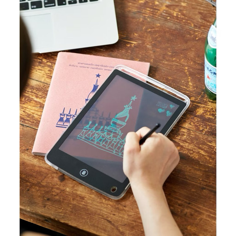 Kaperle [現貨] 3coins LCD 8.5吋 半透明液晶電子手寫板 兒童 繪圖板 兒童 畫版 平板 一鍵清除 | 蝦皮購物