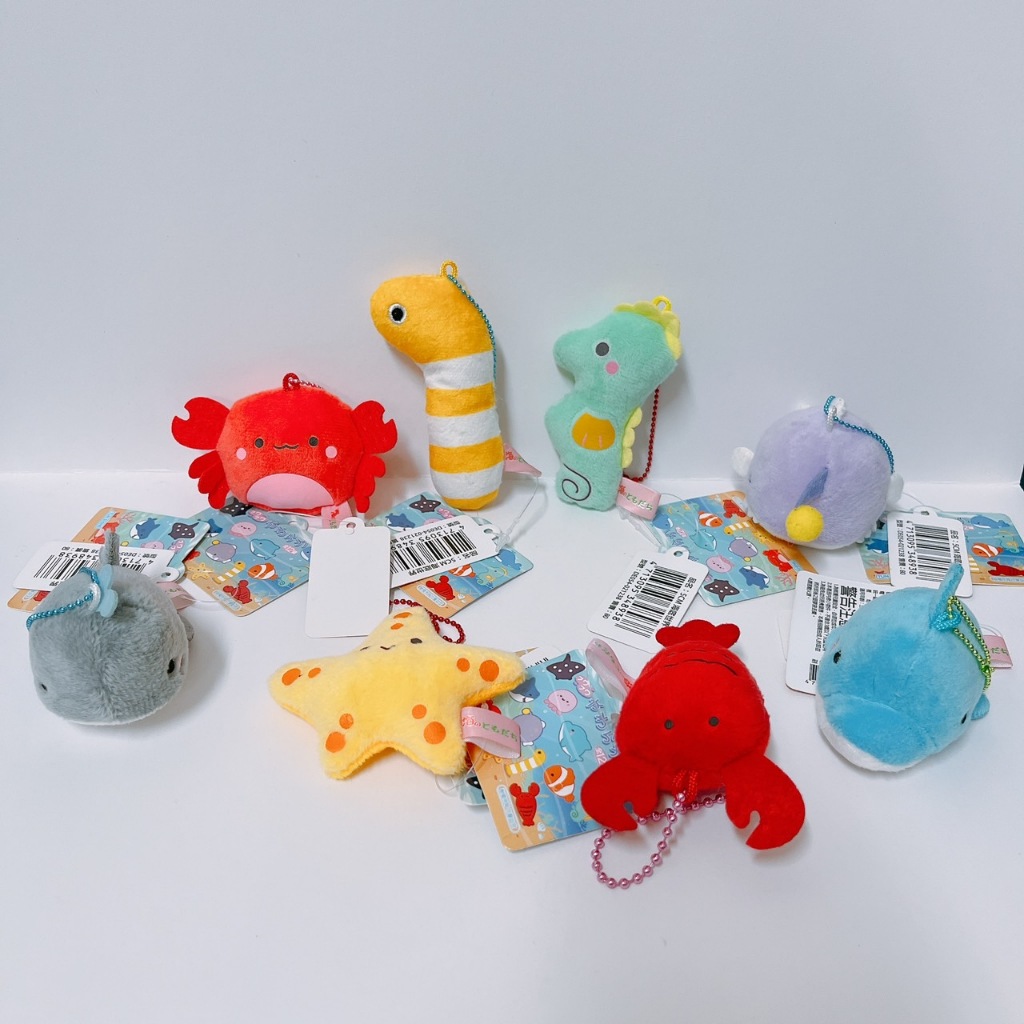 【阿忻百貨】景品TUN SHINE 5cm海洋生物小吊飾 海底生物 海底世界 娃娃布偶玩偶鑰匙圈 | 蝦皮購物