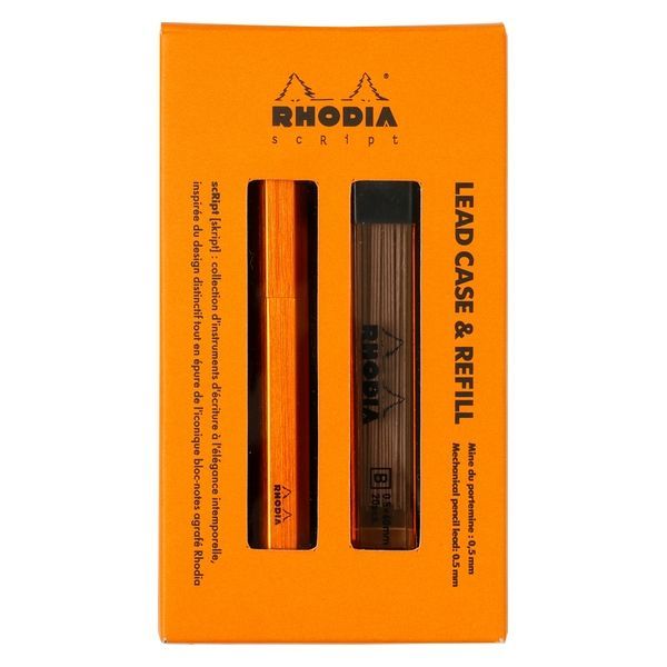 [日本工藝] 自動鉛筆芯 RHODIA scRipt LEAD CASE & REFILL 金屬六角自動鉛筆盒 現貨橙色 | 蝦皮購物