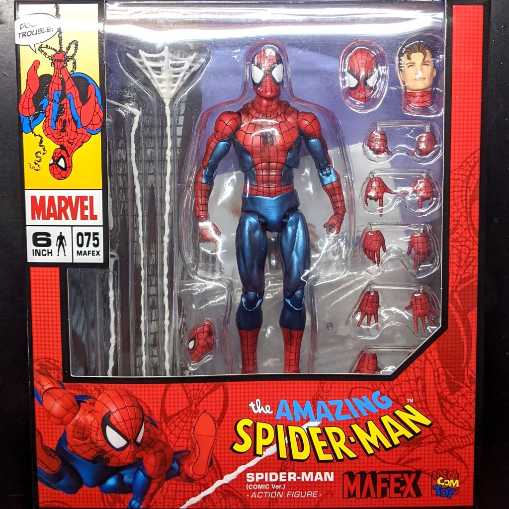 現貨 正版 MAFEX 075 108 185 漫畫 蜘蛛人 Spider Man 金屬色 | 蝦皮購物