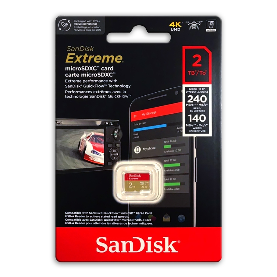 SanDisk Extreme 2TB A2 V30 UHS-I U3 micro SDXC Gopro 專用 記憶卡 | 蝦皮購物