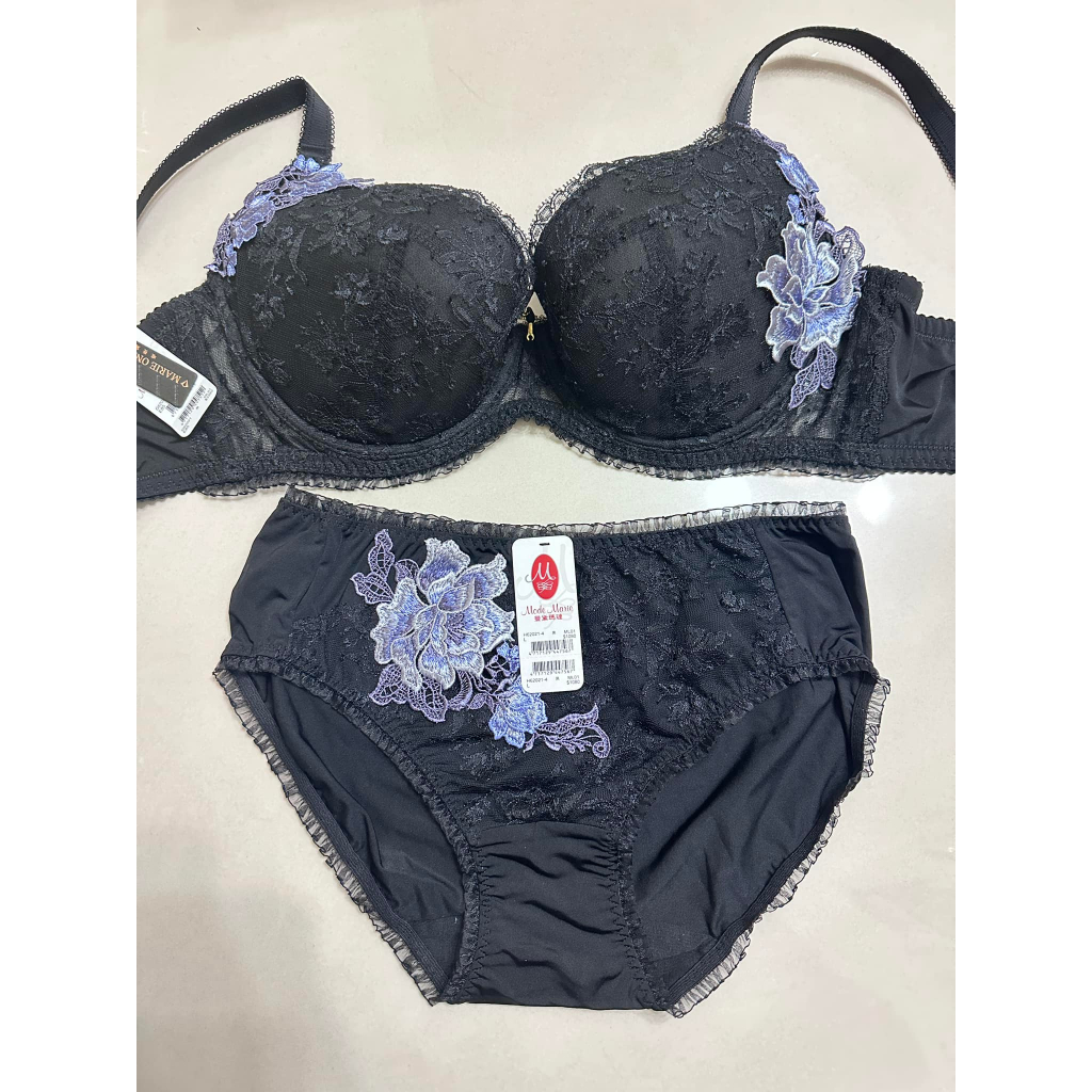 曼黛瑪璉 唯曼黛 Marie One 刺繡蕾絲內衣 成套內衣 黑色 C85 D85 D90 E85 內褲L | 蝦皮購物