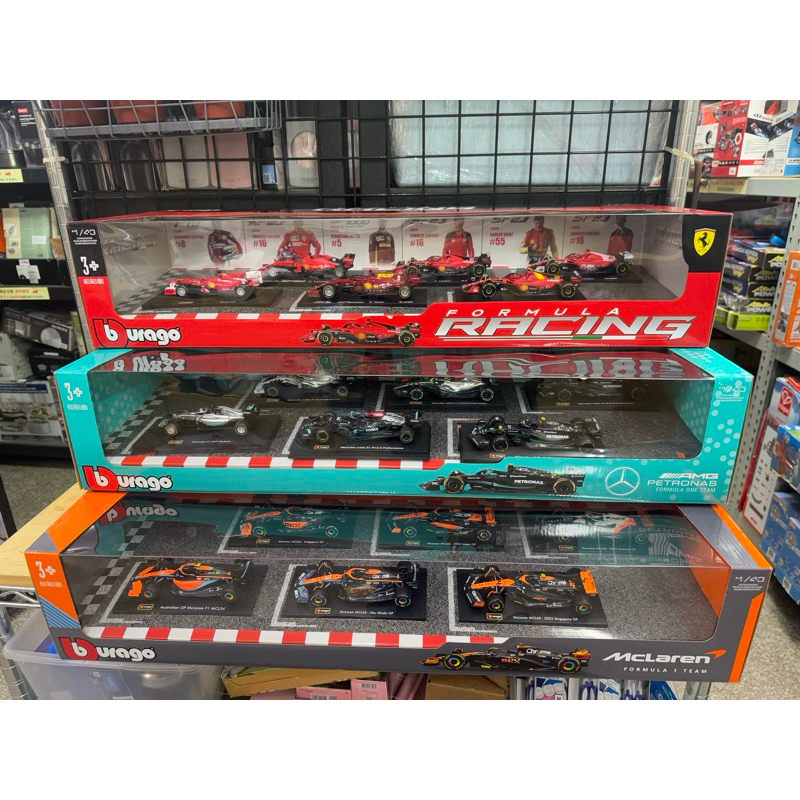 BURAGO 1:43 F1賽車收藏模型車6入組benz 賓士 costco f1 模型車 賓士 | 蝦皮購物