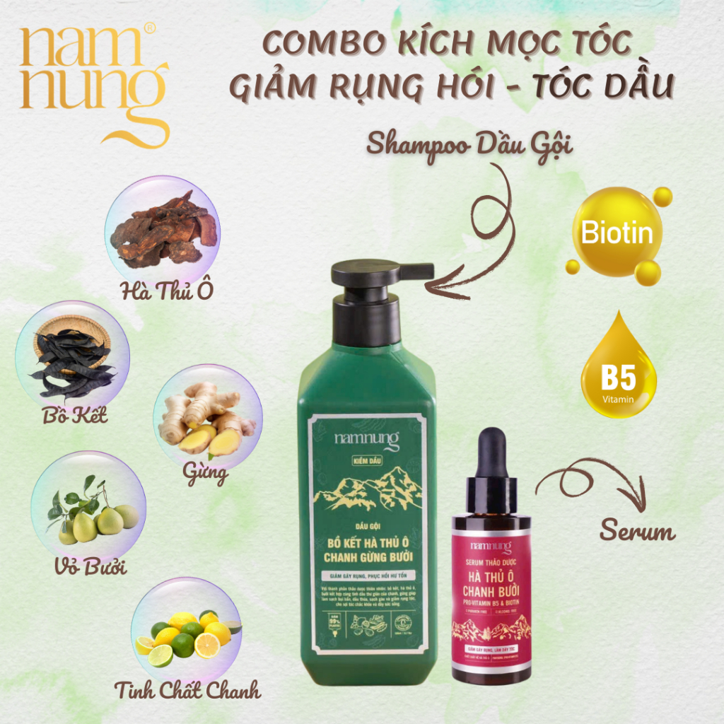 Namnung [現貨]Bộ đôi dầu gội serum giảm rụng bản kiềm dầu | 蝦皮購物