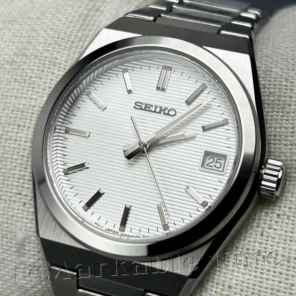 【SEIKO 石英手錶】簡約條紋藍寶石玻璃女錶款SUR573/SUR573P1 | 蝦皮購物