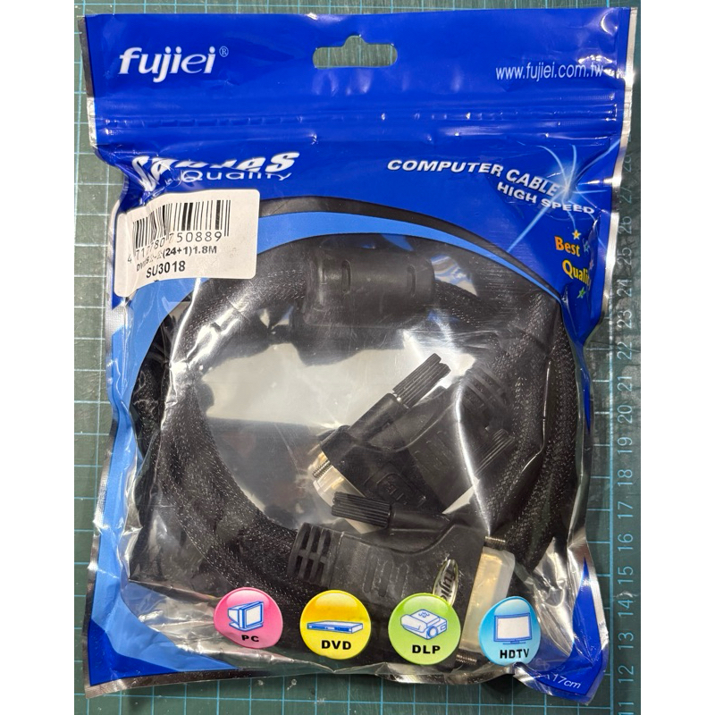 fujiei力祥 DVI 25pin 公-公 1.8M DVI-D/鍍金/數位/編織線/傳輸線/DVI線 | 蝦皮購物