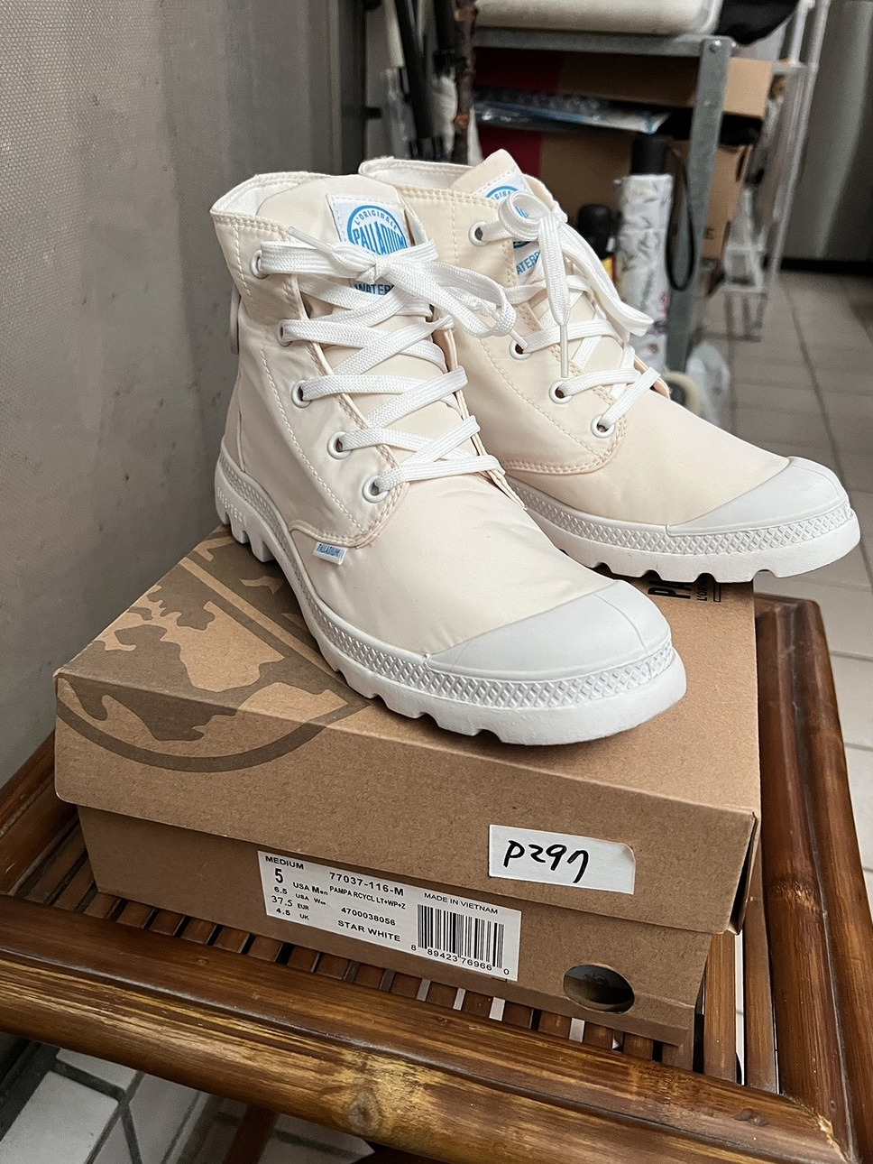 二手良好｜Palladium PAMPA RCYCL LT+WP+Z 女用防水靴 白 | 蝦皮購物