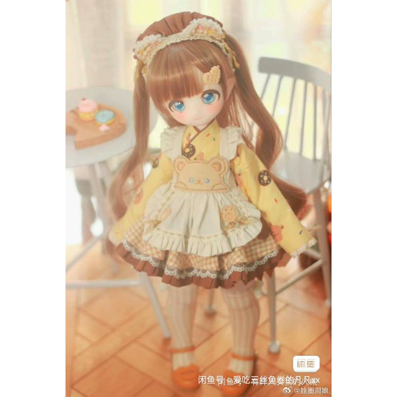 【4分娃衣】奶熊甜甜圈 二手胖體熊妹娃衣 bjd娃衣mjd和服女僕裝小熊 和風 | 蝦皮購物