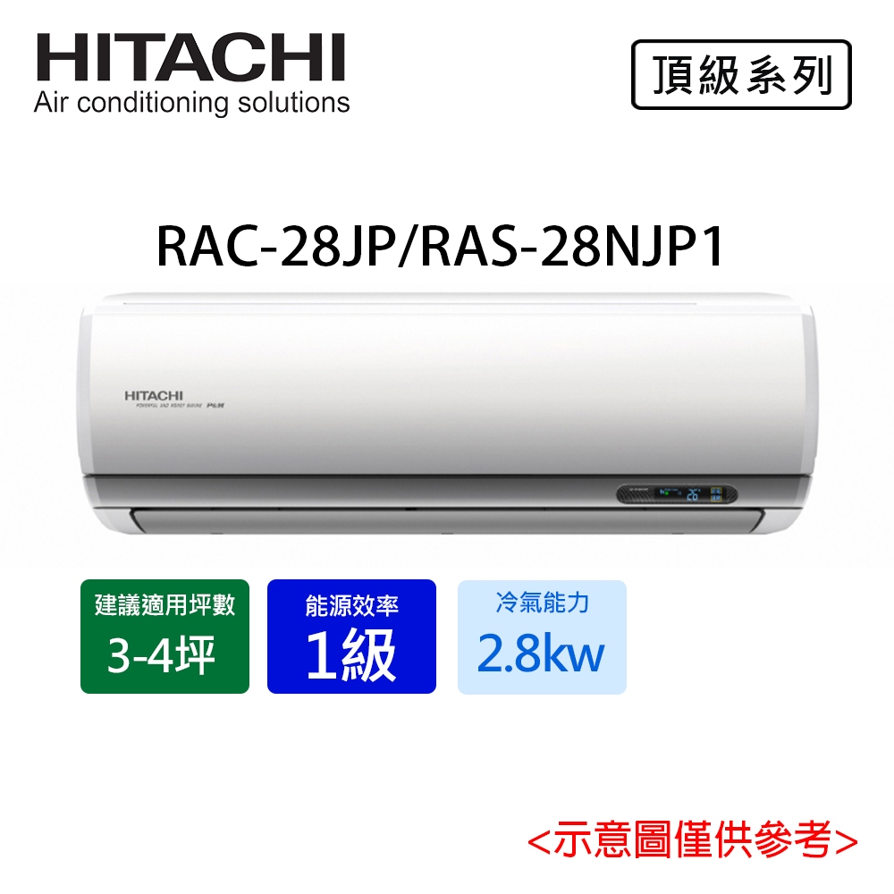 HITACHI日立 3-4坪 R32 頂級 變頻 冷專 分離式冷氣 RAC-28JP/RAS-28NJP1 | 蝦皮購物