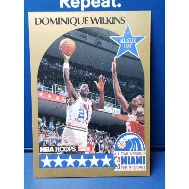 老卡購買前看圖 1990 NBA Hoops ASG Dominique Wilkins Atlanta Hawks | 蝦皮購物