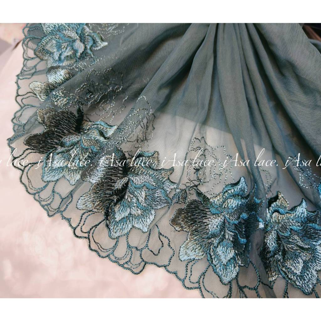 《iAsa愛莎の》手作材料 好品質琉璃綠刺繡花朵蕾絲網紗花邊DIY服裝家居旗袍拼裝飾輔料 | 蝦皮購物