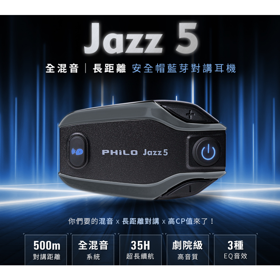 『限時特價 現貨』 PHILO 飛樂 JAZZ-5 安全帽用藍芽耳機 JAZZ5 台中倉儲 | 蝦皮購物