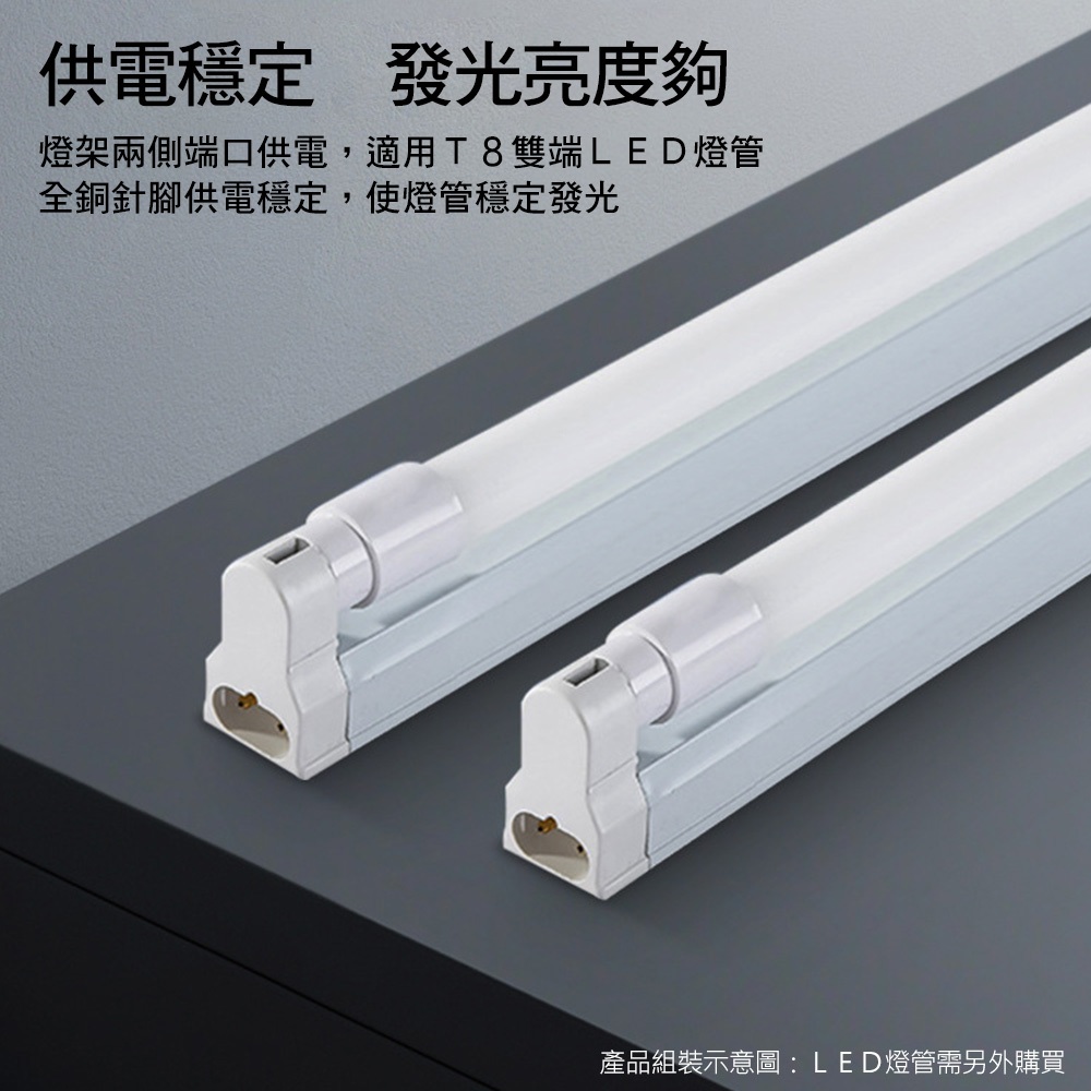 認證通過 LED T8 T5 支架燈具 1尺 2尺 3尺 4尺 國家CNS認證 支架空台 層板燈 燈管燈座 燈管型支架 | 蝦皮購物