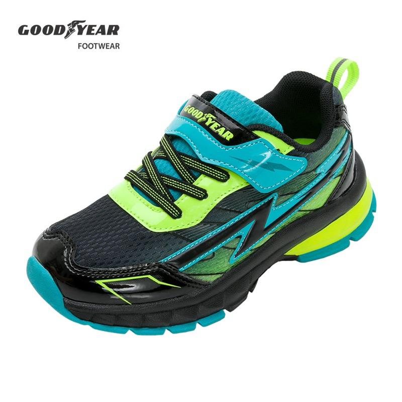 《麗麗鞋店》GOODYEAR【電掣跑酷】童款競速緩震運動鞋-黑綠 / GAKR 38310 | 蝦皮購物