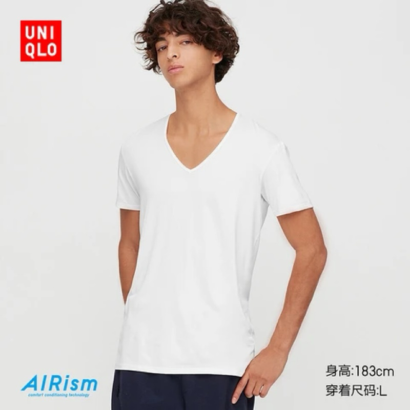 全新 UNIQLO 男装AIRism V領T恤 423523 | 蝦皮購物