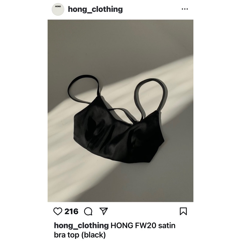 葒 HONG-FW20 satin bra top(black) | 蝦皮購物