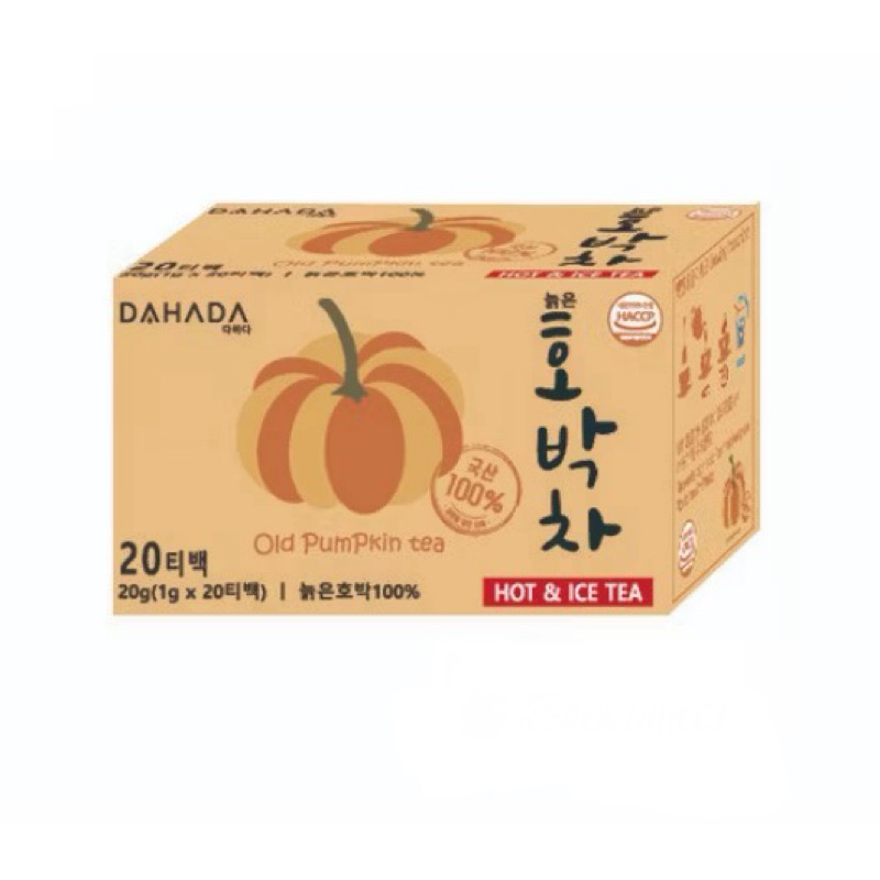 附發票 韓國 DAHADA 老南瓜茶 1g*20入/盒 | 蝦皮購物