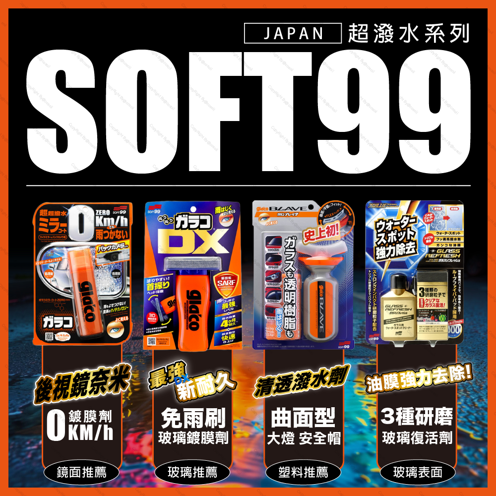 【日本 SOFT99】全系列 DX玻璃鍍膜 清透潑水劑 後視鏡潑水劑 玻璃復活劑 洗車 | 蝦皮購物
