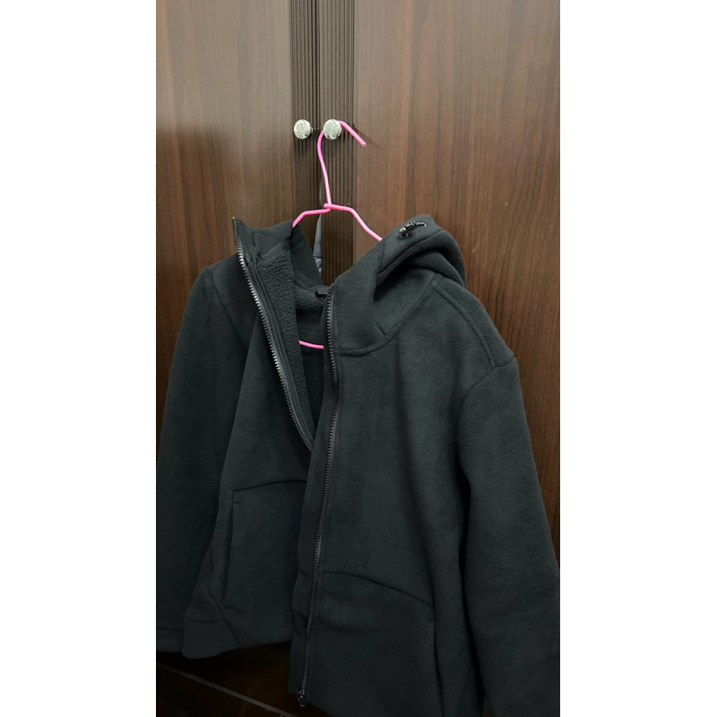 (lativ)fleece厚板連帽外套-黑色L | 蝦皮購物