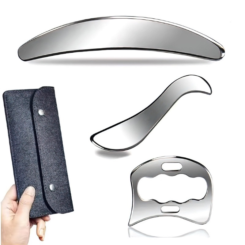 【時刻生活】 Iastm Tool 不鏽鋼筋膜刀三件組 肌肉放鬆按摩理療工具刮痧松懈刀 | 蝦皮購物