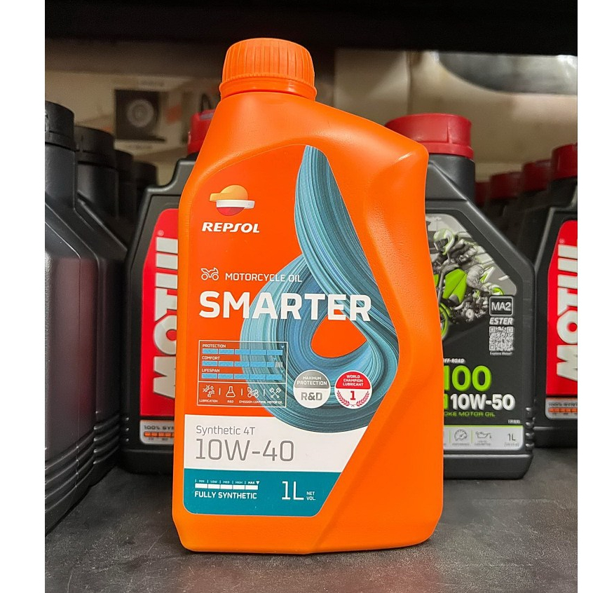 來店單罐200元【阿齊】REPSOL 10w-40 SMARTER 4T 10W40 MA2 全合成 機車機油 | 蝦皮購物