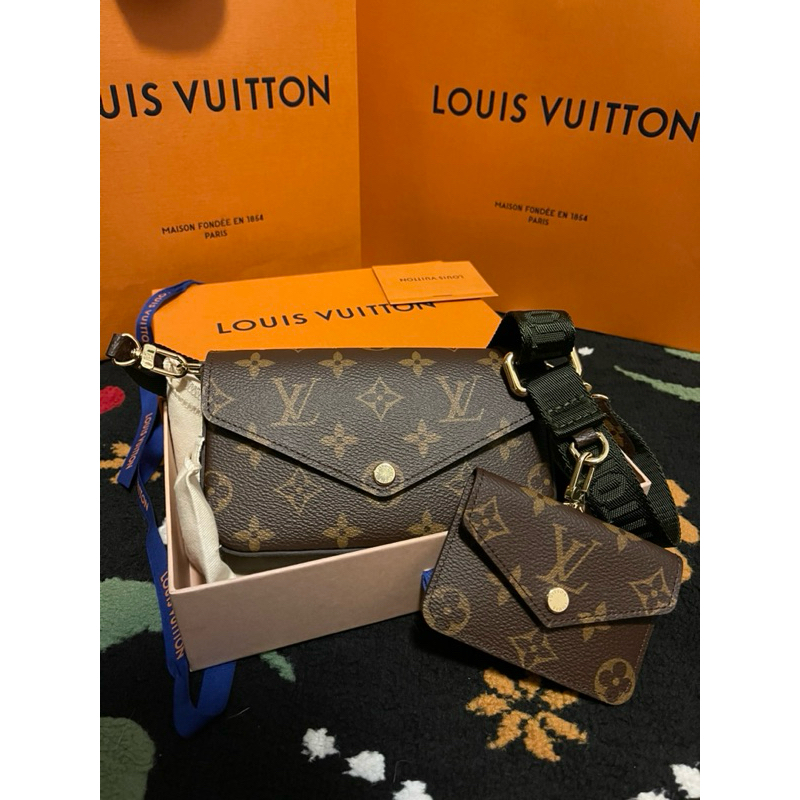 「已售出」LOUIS VUITTON 路易威登M80091晶片款 綠色 FELICIE STRAP＆GO 精品包 側背包 | 蝦皮購物
