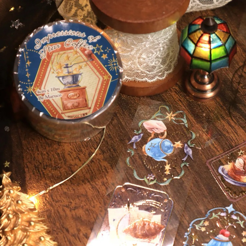理想の部屋 X maruco小畫室 聯名特別企劃/原創商品販售 -星空咖啡印象 PET膠帶 | 蝦皮購物