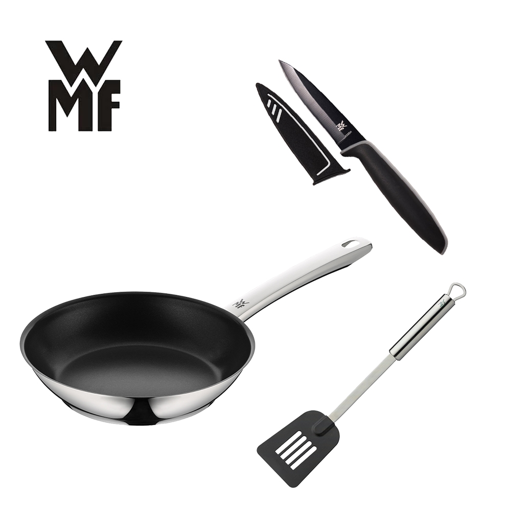 【德國WMF】PROFI SELECT 不沾煎鍋24CM(福利品)+ PROFI PLUS 瀝油鍋鏟+不鏽鋼蔬果刀 | 蝦皮購物