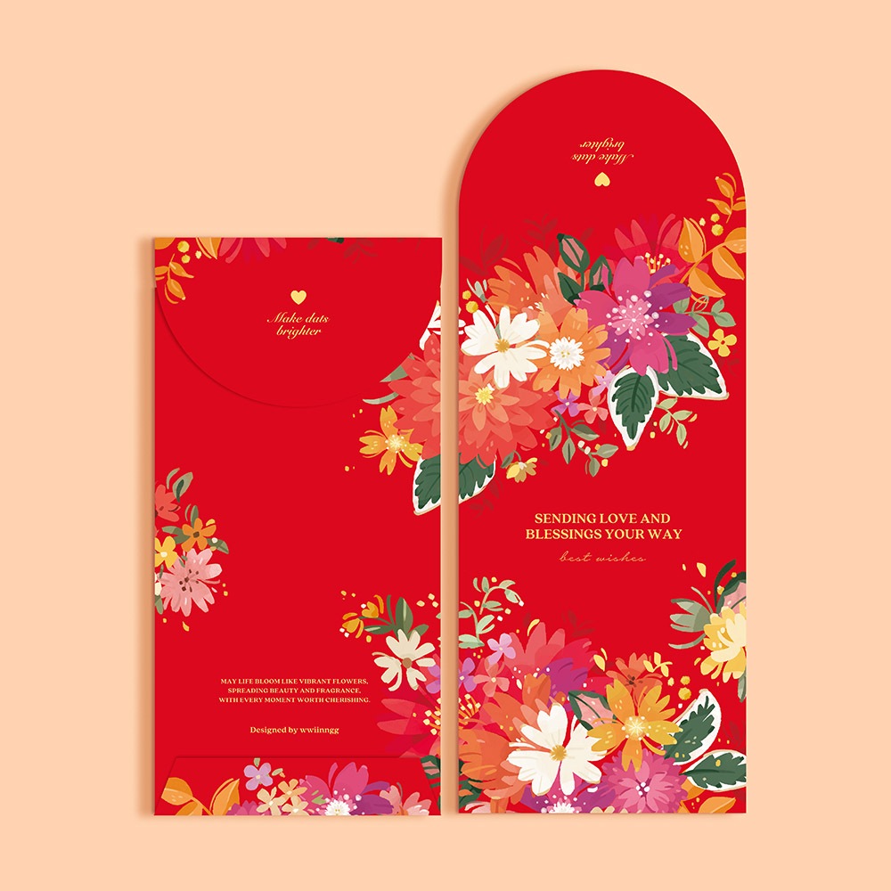 現貨【wwiinngg】燙金紅包袋(3入)-幸福春花日日開 | 蝦皮購物