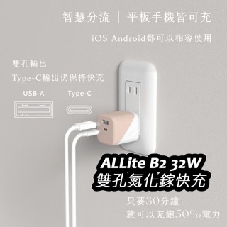 【Allite】B2 32W 氮化鎵雙孔快充《屋外生活》快充 輕量化 USB | 蝦皮購物