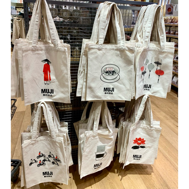預購 越南限定 越南代購 無印良品 MUJI A4 購物袋 托特包 帆布袋 手提袋 紅色系列 | 蝦皮購物