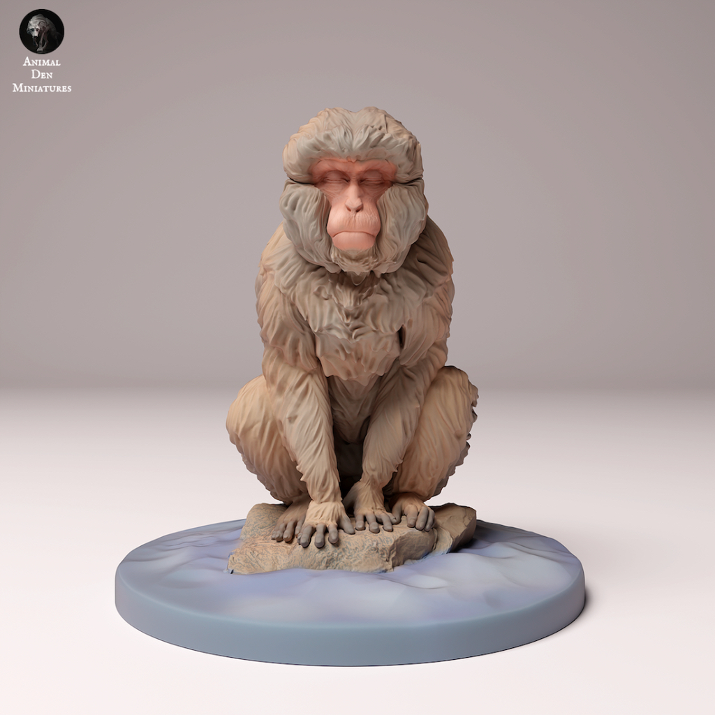 Tazo工坊[AD] 日本獼猴pose2(坐著)Snow Monkey(Macaca fuscata) 3D列印模型JW | 蝦皮購物