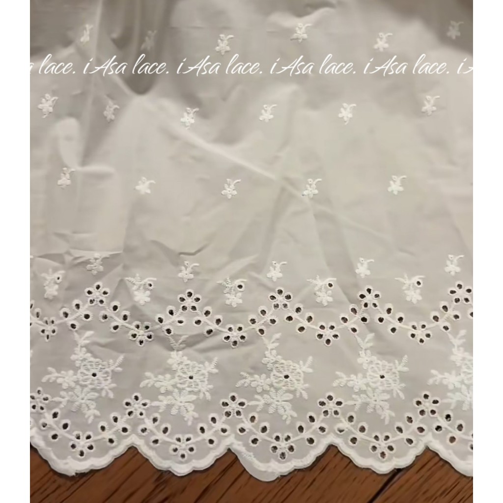 《iAsa愛莎の》手作材料 13~40cm白色米色紅色鏤空純棉超寬棉布服裝DIY窗簾輔料配飾布藝刺繡花邊 | 蝦皮購物