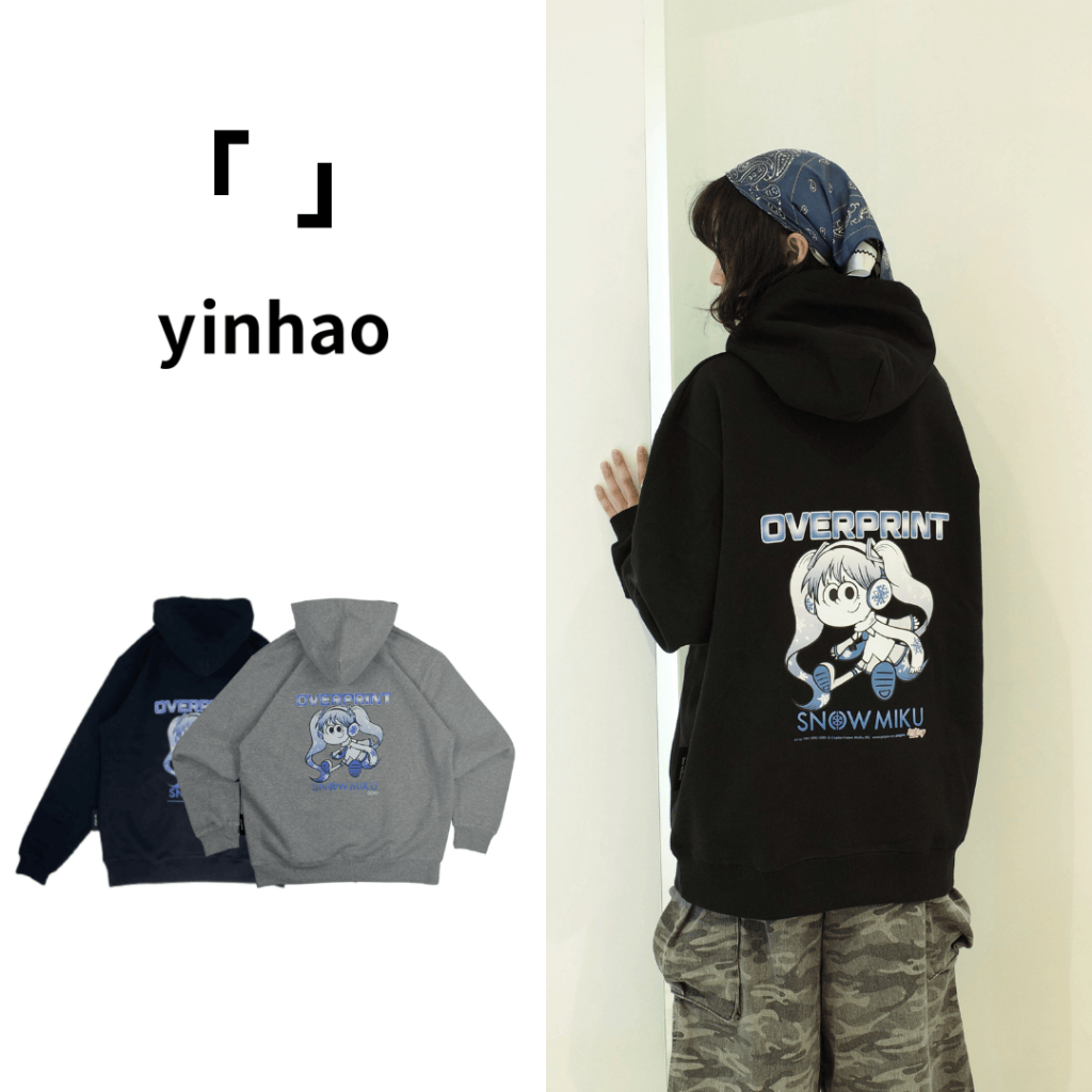 【yinhao】over print ｜SNOW MIKU Hoodie *ZERO ZERO HERO | 蝦皮購物
