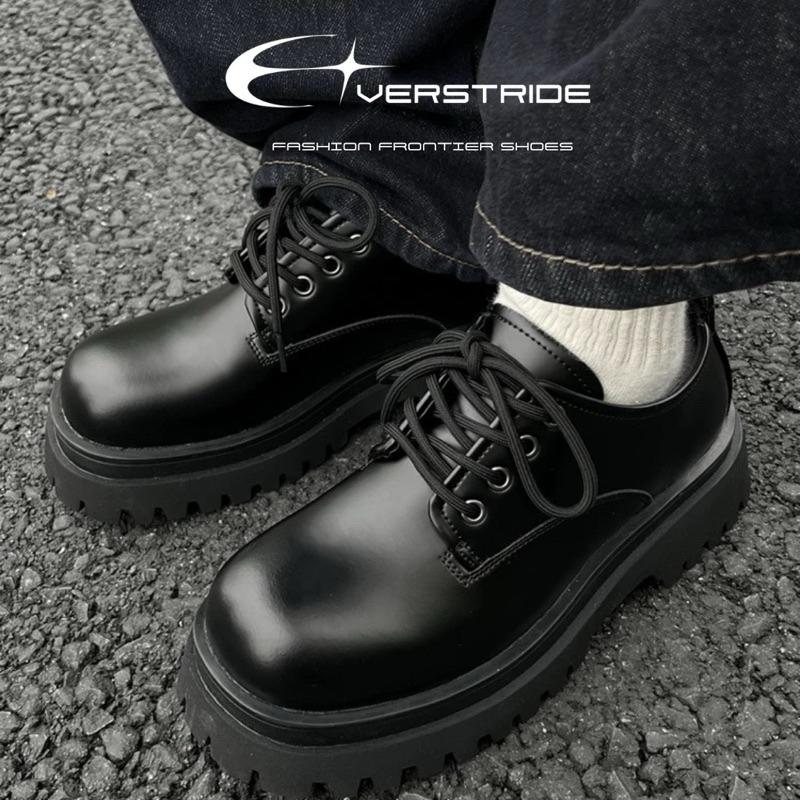 EVERSTRIDE 2025 新款 基礎 百搭 厚底 男生 穿搭 皮鞋 增高 德比鞋 | 蝦皮購物