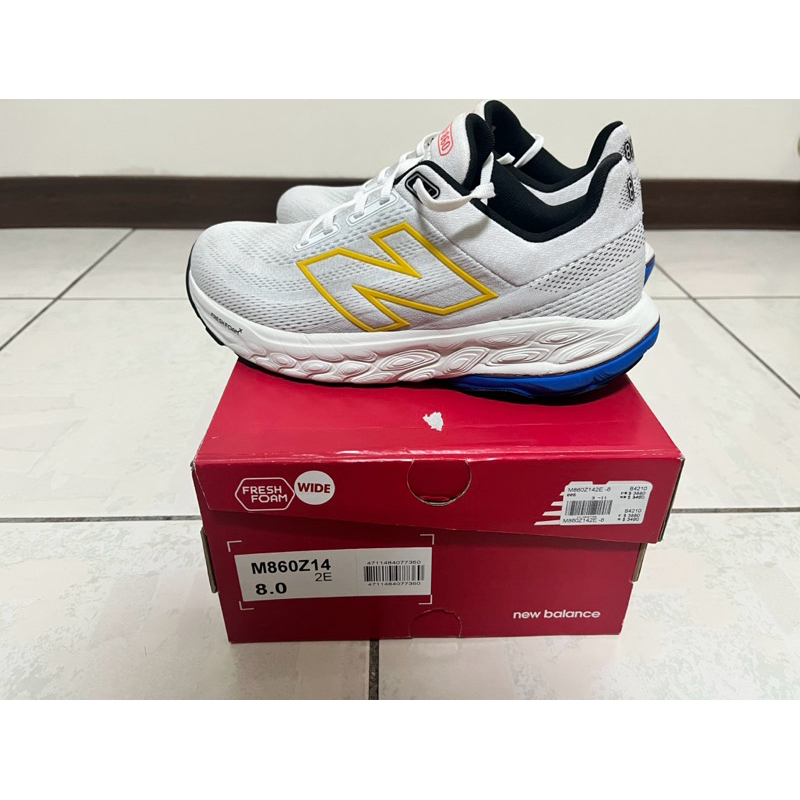 New balance 860v14 白 us8 寬楦 2e | 蝦皮購物