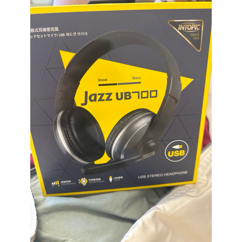 全新未拆 【Intopic】JAZZ-UB700 頭戴式 耳罩式 USB 耳機麥克風 | 蝦皮購物