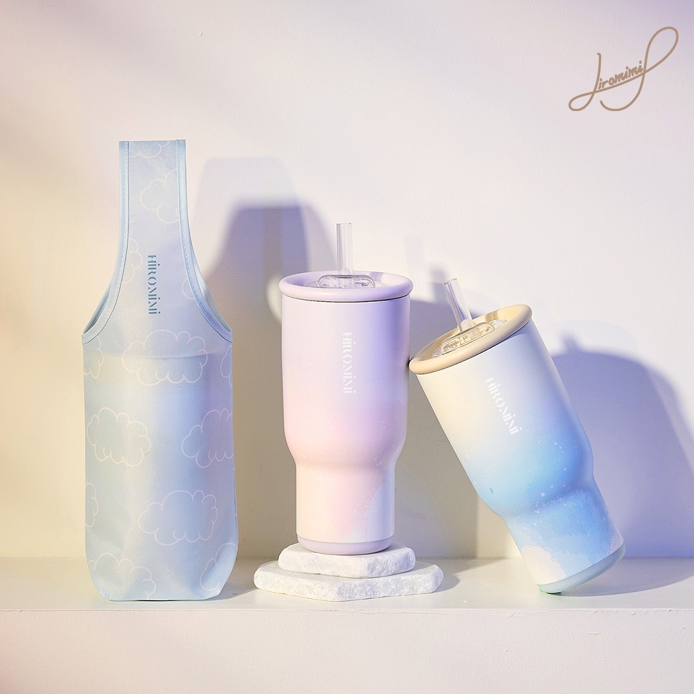 Hiromimi 二代冰壩杯900ml 附粗吸管/附提袋 冰壩杯 保冷杯 飲料杯 不鏽鋼保溫杯 保冰 | 蝦皮購物