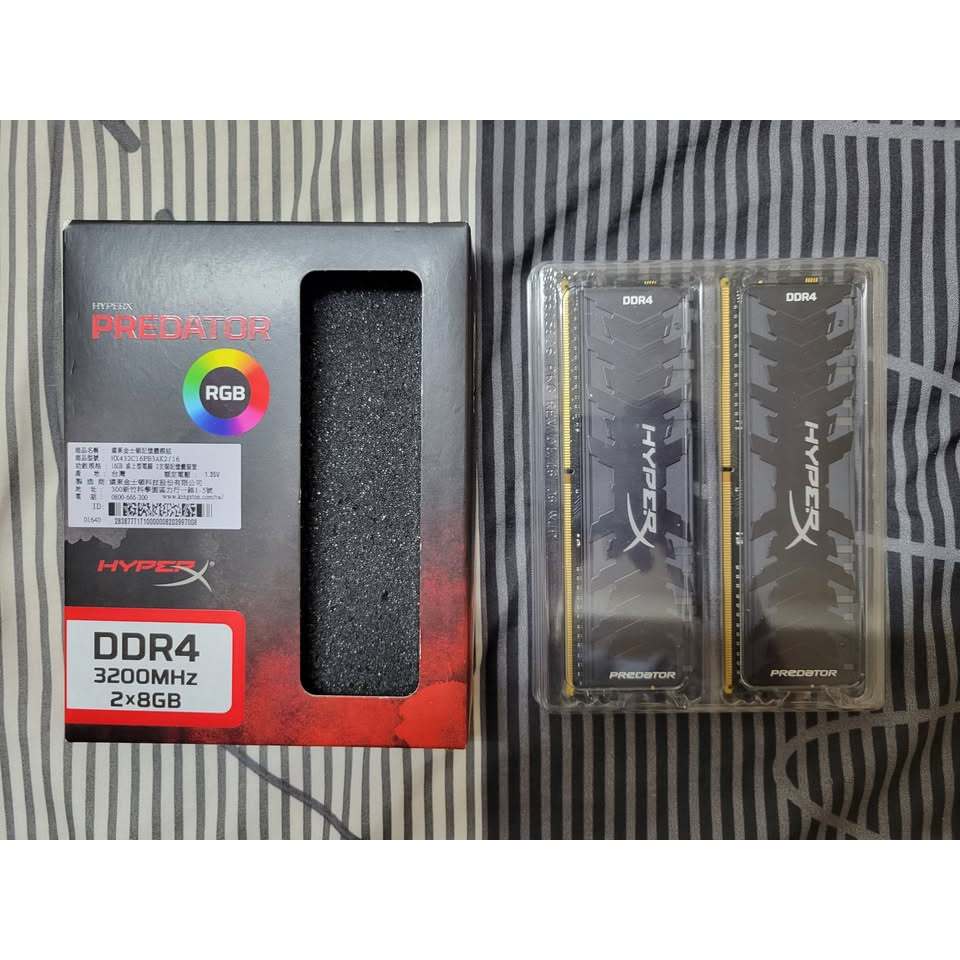 已售出終保 Kingston16GB(8G*2)D4-3200 HyperX Predator CL16 RGB超頻記憶 | 蝦皮購物