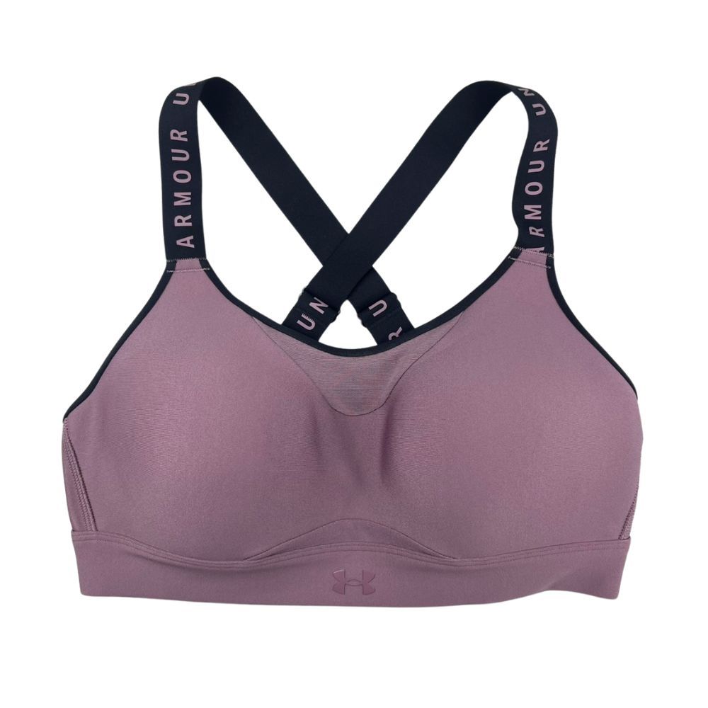 【JABOW運動生活館】UNDER ARMOUR 運動內衣 可全開後扣式 固定胸墊 紫 1351994500 | 蝦皮購物