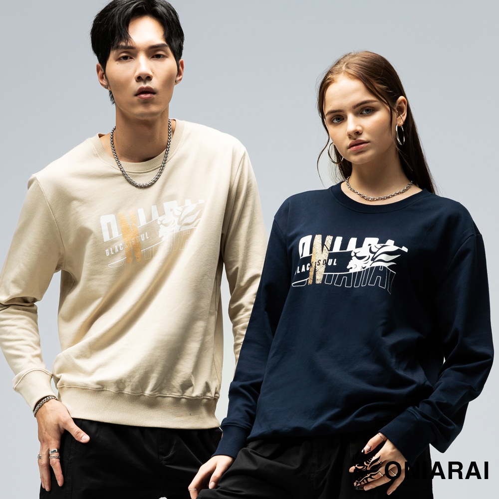 BLUE WAY 鬼洗 ONIARAI - 男女適穿 側鬼LOGO大學TEE(深藍) | 蝦皮購物