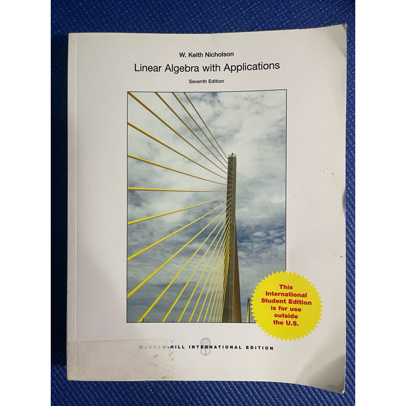 全新書 Linear Algebra With Applications 線性代數 第7版 Nicholson 原文書 | 蝦皮購物