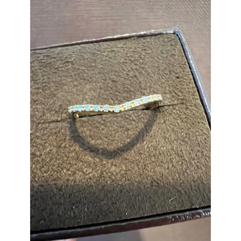 日本 agete v戒 線戒 天然鑽石 18k 戒指 7號 氣質款 台櫃20500 | 蝦皮購物