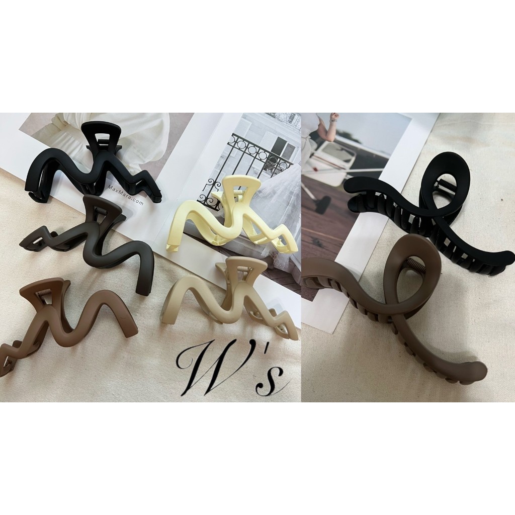 『W's』超大號 波浪磨砂髮夾 WB207 鯊魚夾 台灣現貨實拍 適合髮量多 盤髮 INS 抓力大 (13cm) | 蝦皮購物