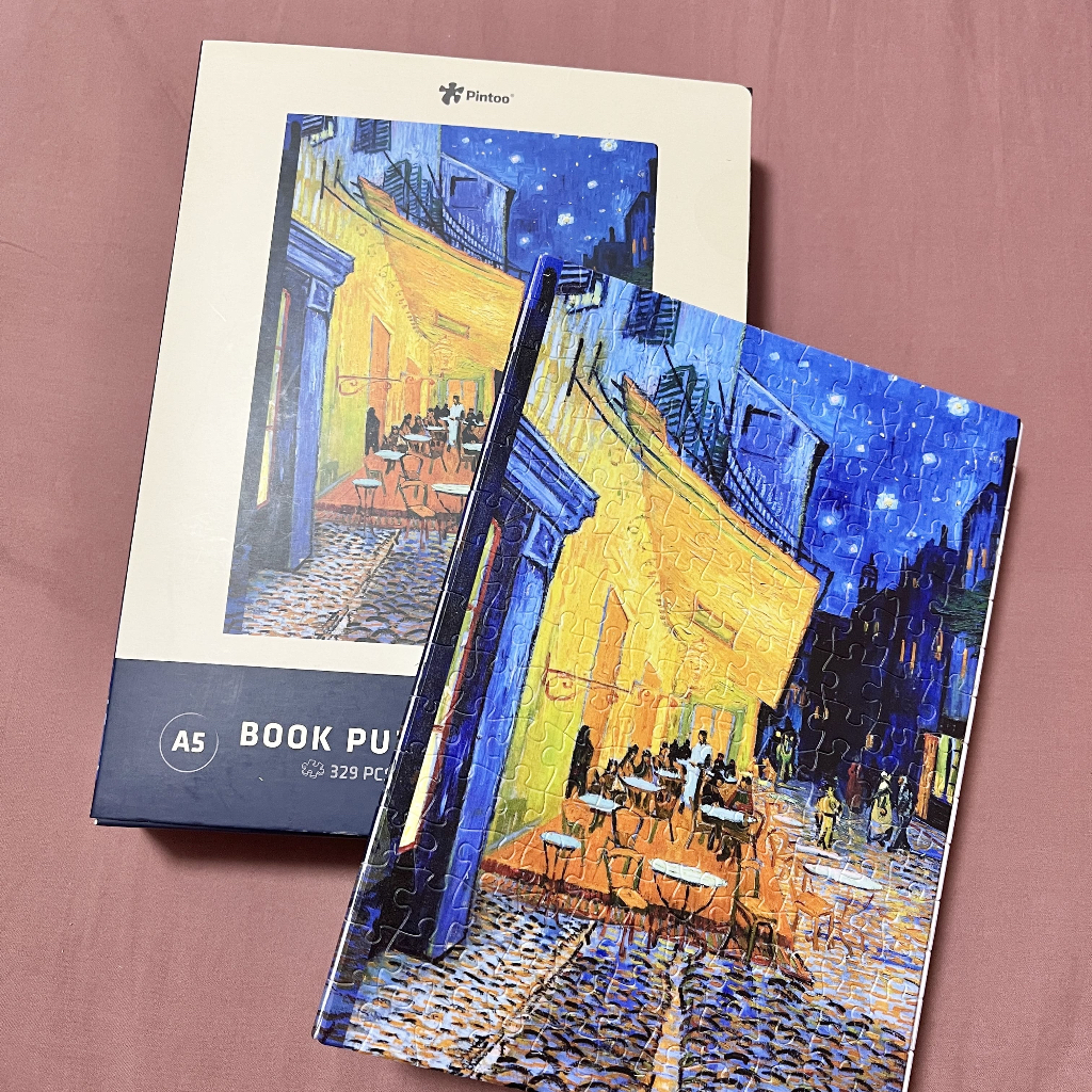 【二手 / 9.9成新】Pintoo 拼圖 梵谷 星空下的咖啡屋 A5書衣 329片 | 蝦皮購物