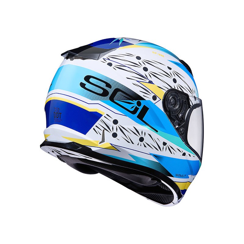 SOL 安全帽 SF-2M SF2M 光芒 白藍 抗UV 雙D釦 通風透氣 全罩 安全帽《淘帽屋》 | 蝦皮購物